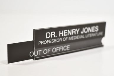 Lensed Window Office Signs with Rotating Insert | Custom Door Signs