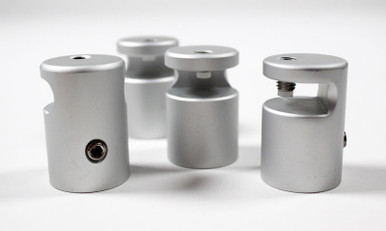 Satin Silver Sign Clamps | Sign Hardware Brackets