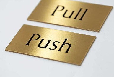 Push Pull Signs Brass | Push Pull Door Signs Hotel