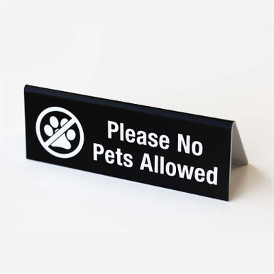 Please No Pets Tent Sign - Front Counter & Office Signs