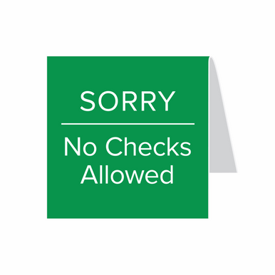 No Checks Please Sign | Table Tent Signs