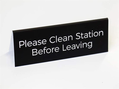 Please Clean Station Tent Table Sign