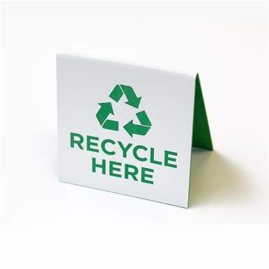 Recycle Here Counter Tent Signs