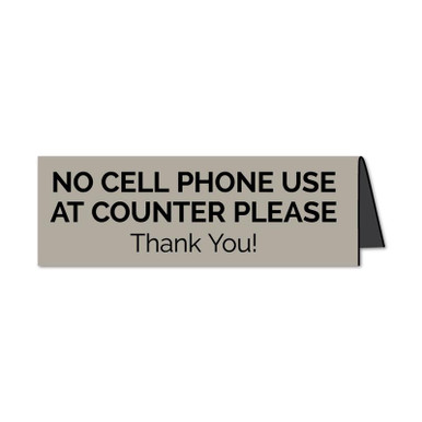 No Phone at Counter Tent Sign