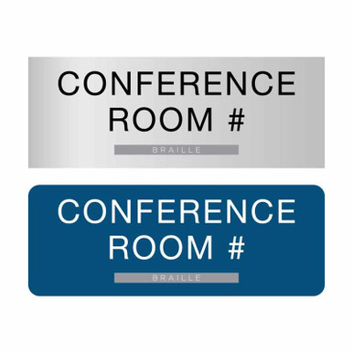 Premium ADA Conference Room Signs | Braille Conference Room Number Sign