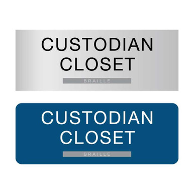 Premium ADA Custodian Closet Signs | Braille Custodian Sign