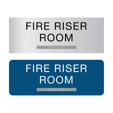 Premium ADA Fire Riser Room Signs | Braille Riser Room Sign