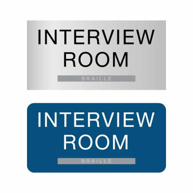 Premium ADA Interview Room Signs | Braille Interview Room Sign