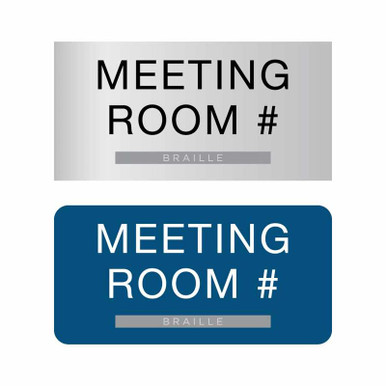 Premium ADA Meeting Room Number Signs | Braille Meeting Room Sign