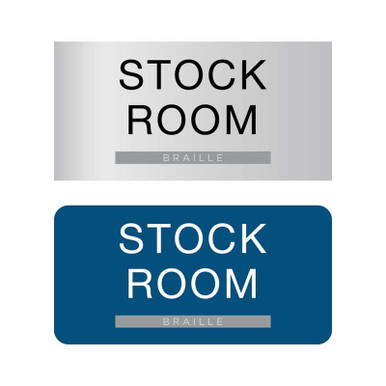 Premium ADA Stock Room Signs | Braille Stock Room Sign