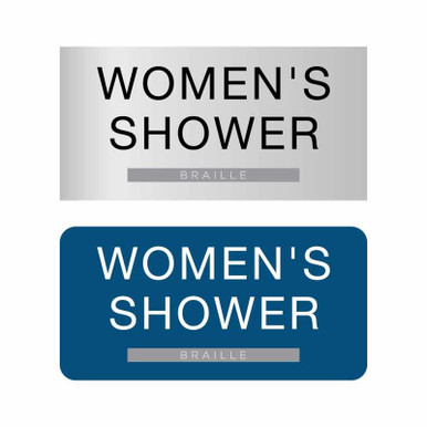 Premium ADA Women's Shower Signs | Braille Shower Sign