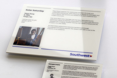 Back Printed Professional Wall Placard, Full Color with Stand Off Mount