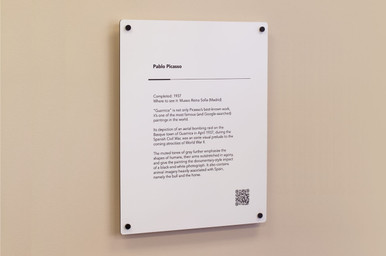 Printed Aluminum Placard Sign (Museum, Gallery, Gym Signs)