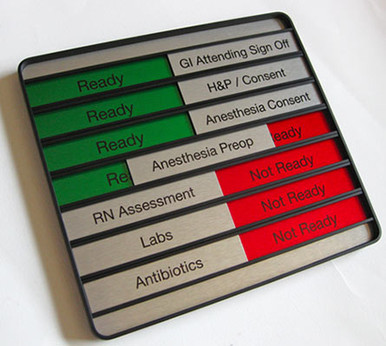 Medical Room Changing Message Signs | Color Coded Sliding Office Name ...