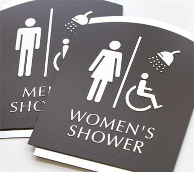 Cool ADA Signs for Showers | Locker Room Sign