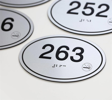 Apartment & Hotel Room Number Signs | Oval Room Number Signs | ADA Signs