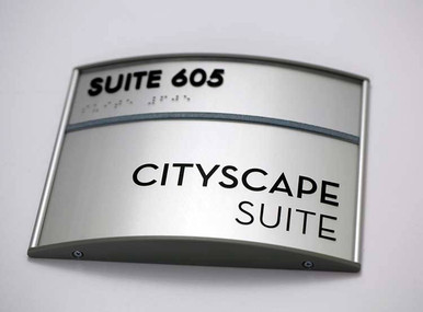 Curved Sign Frames with Free Personalization - Curved Office Signs