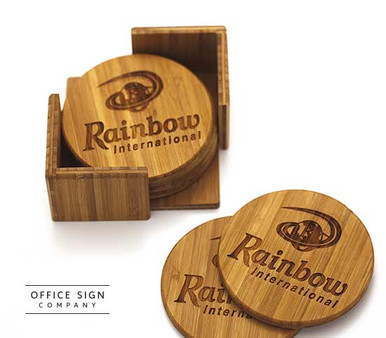 Personalized Bamboo Coaster Set | Engraved Coaster Set | Executive Gifts