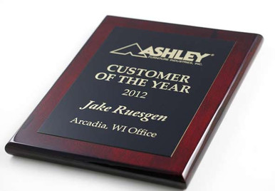 Personalized Wood Plaques w Brass Plate | Office Recognition & Employee ...