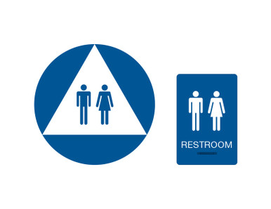 Premium ADA Restroom Signs | Braille Bathroom Signs | Unisex Restroom Signs