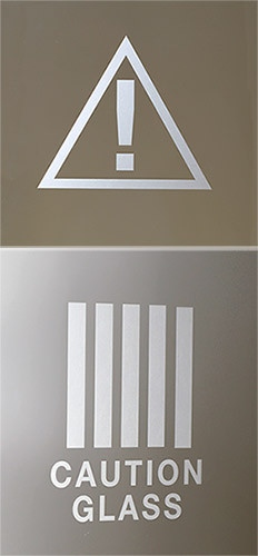 Glass Decals | Clear Glass Warning Decals