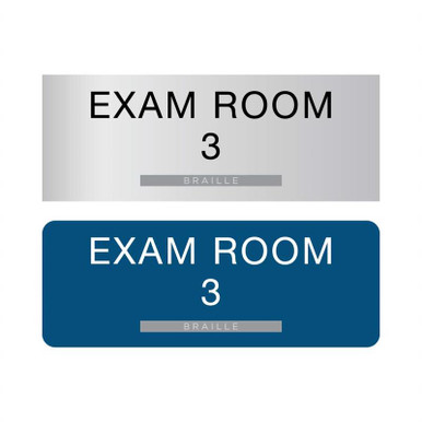 Premium ADA Exam Room Number Signs | Braille Exam Room Sign