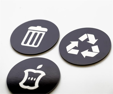Round Trash, Recycle, & Compost Signs | Waste Management Signage