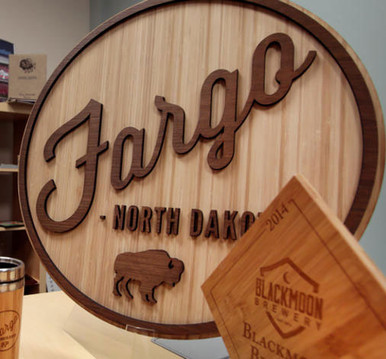 Bamboo Round Fargo Sign | Office Sign Company