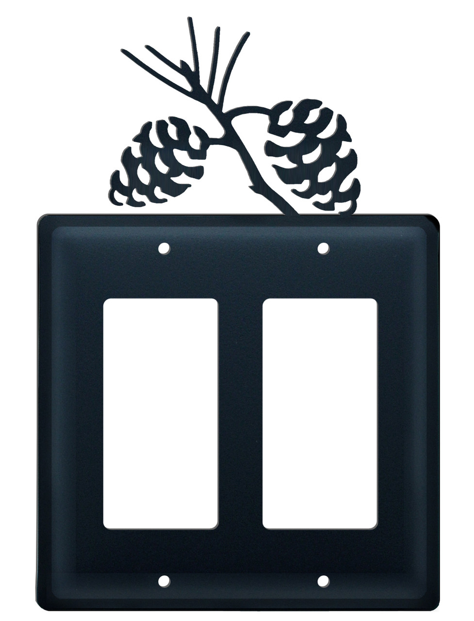 Black Wrought Iron Double GFI Switch Cover - Adirondack Country Store