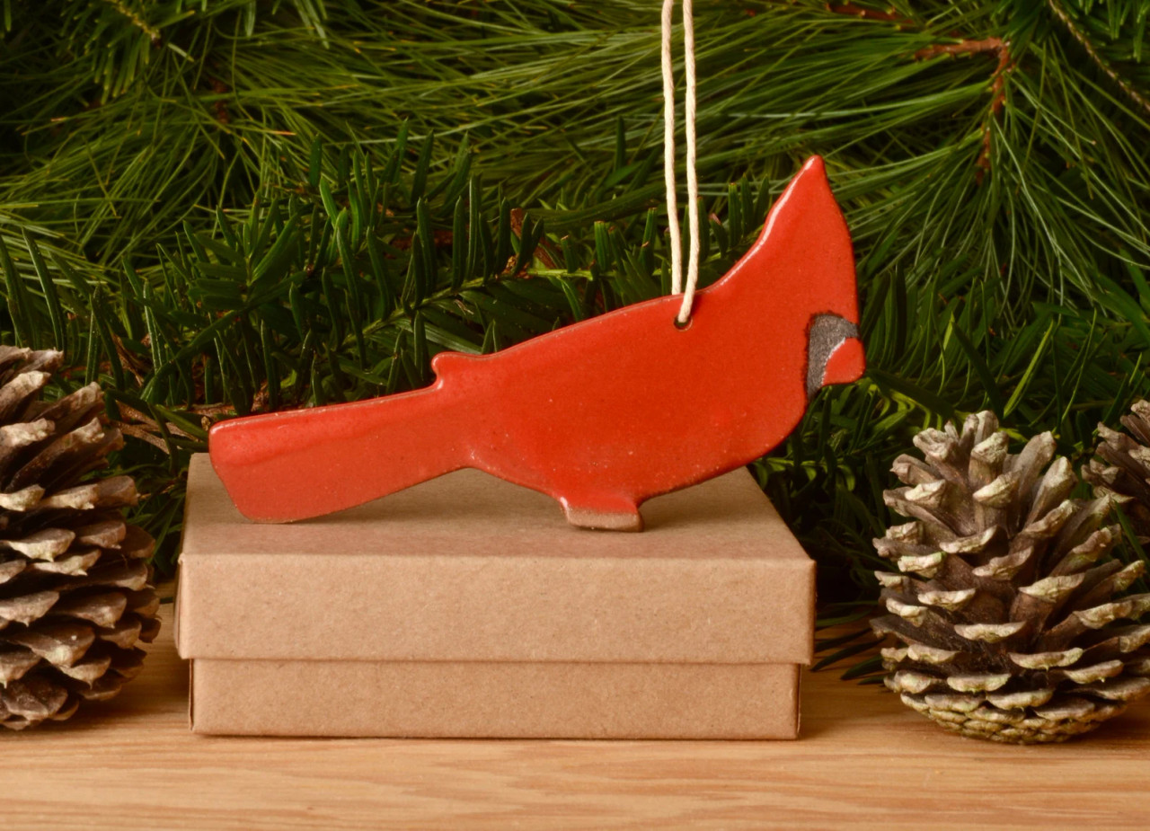 Handmade Ceramic Cardinal Ornament - Adirondack Country Store