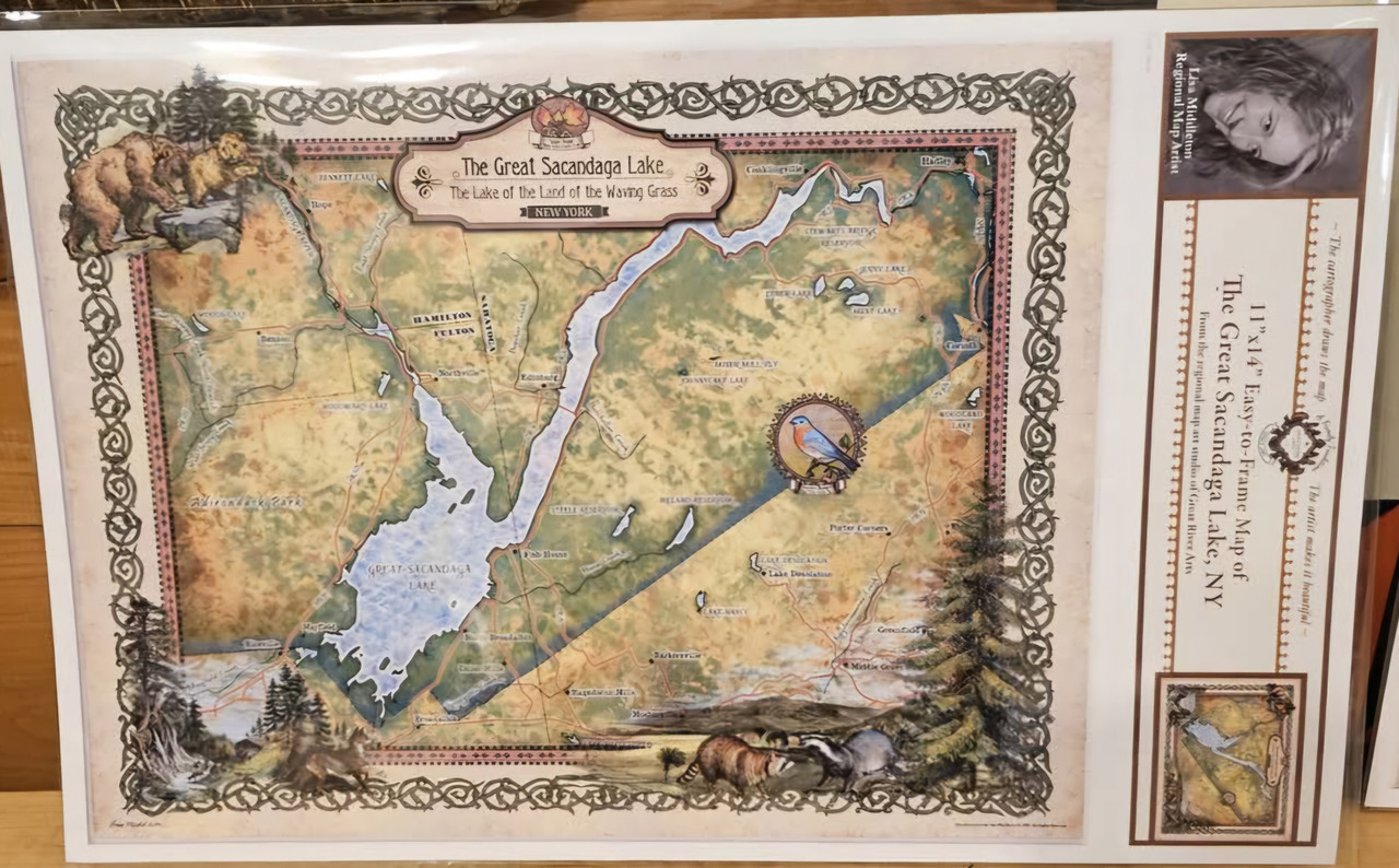 Great Sacandaga Lake Map 11" x 14" - Adirondack Country Store