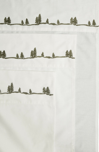 Embroidered Pine Tree Sheets - Adirondack Country Store
