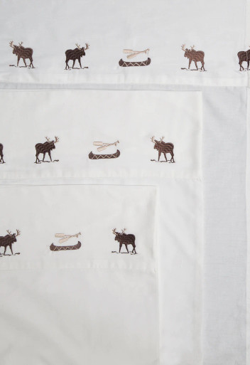 Embroidered Moose Sheets - Adirondack Country Store