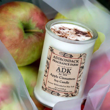 ADK Fragrance Farm Candle Apple Cinnamon 4.5 oz. - Adirondack Country Store