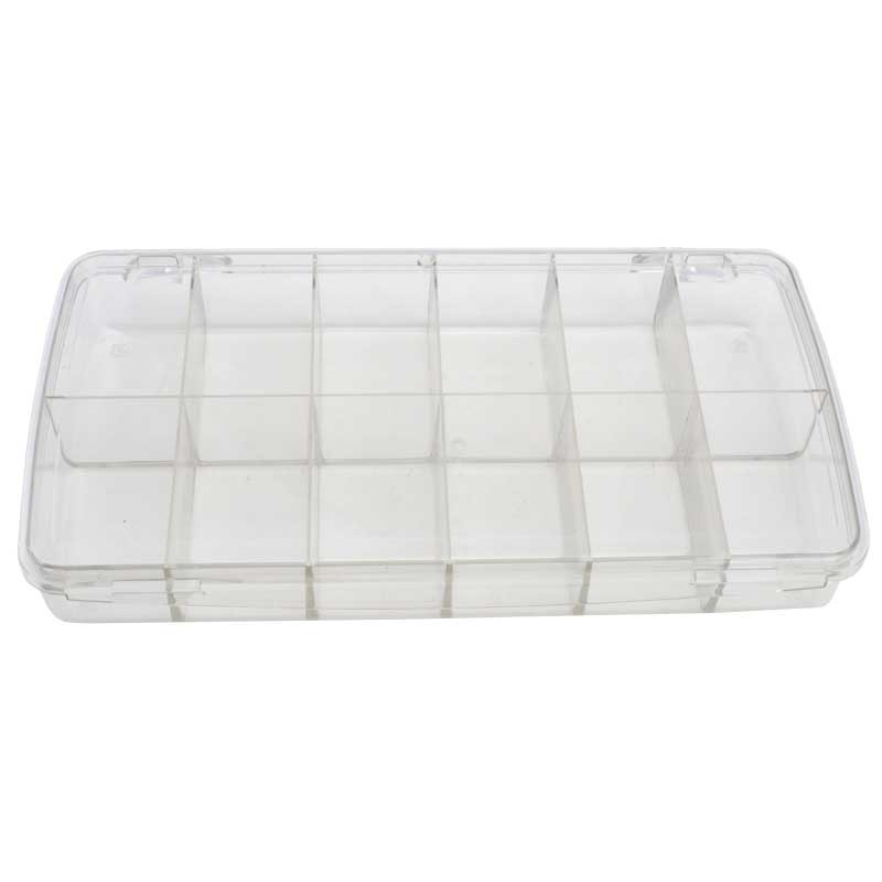 Plastic 12-Compartment Organizer Box for Jewelry and Watch Parts