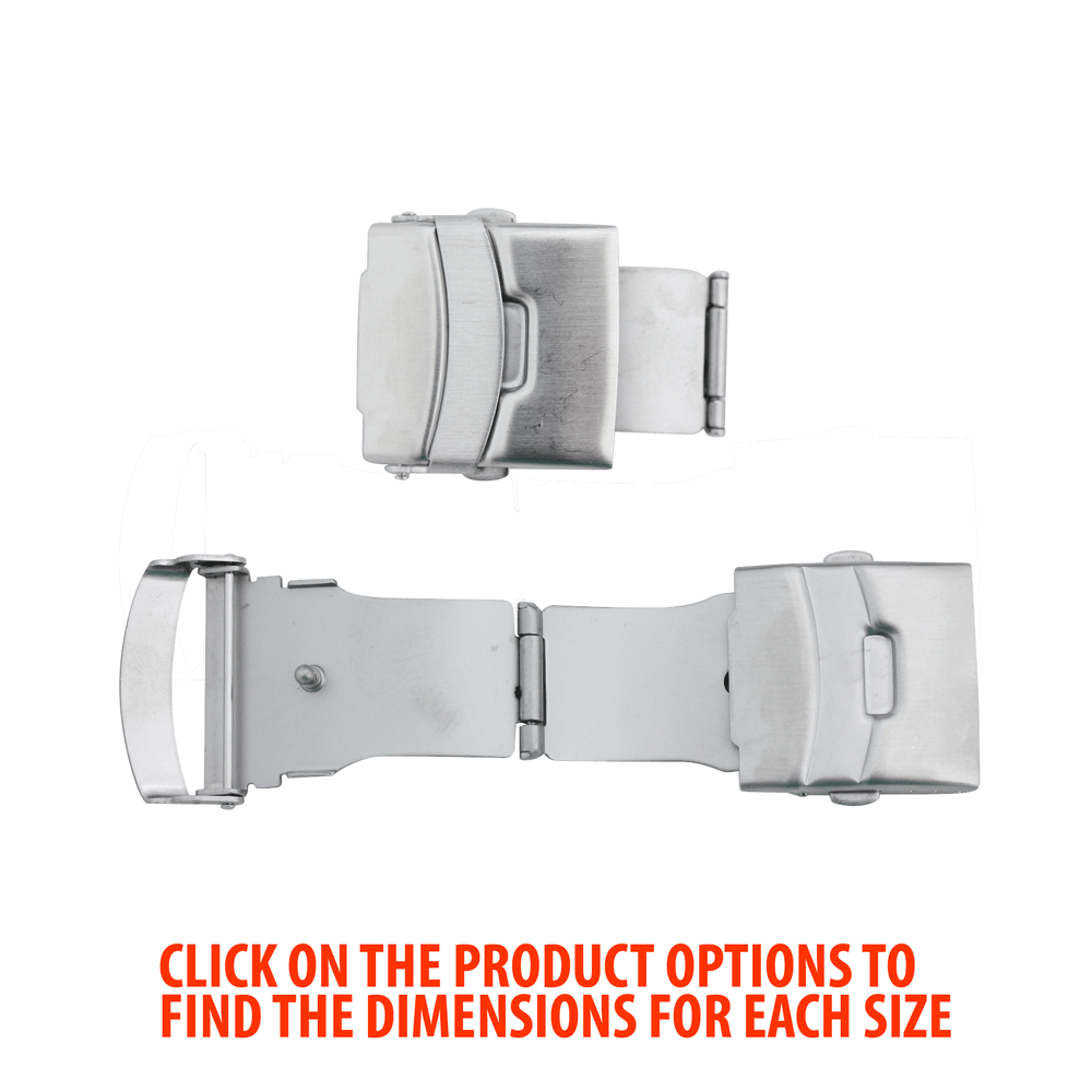 Stainless Steel Tri Fold with Push Button Watch Band Clasps
