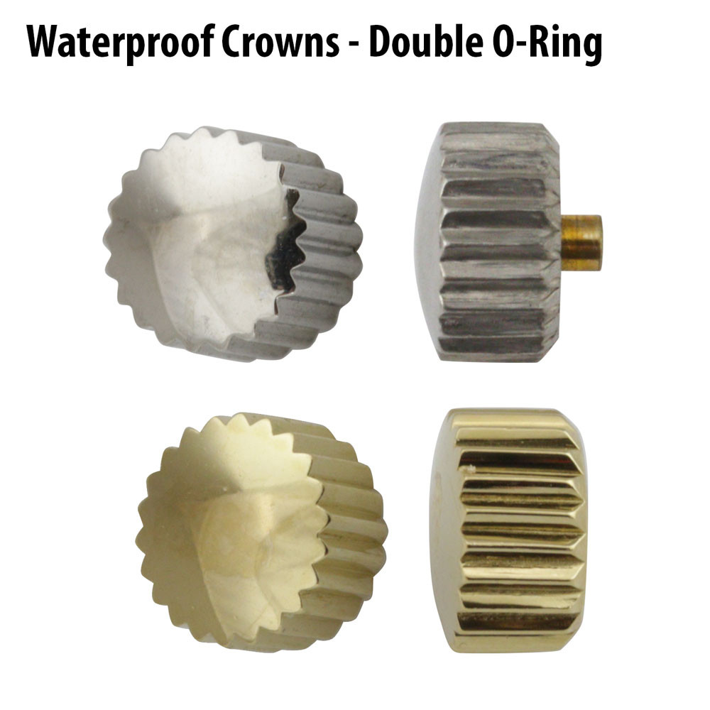 Double O-Ring Flush Medium And Long Post Divers Waterproof Watch Crowns