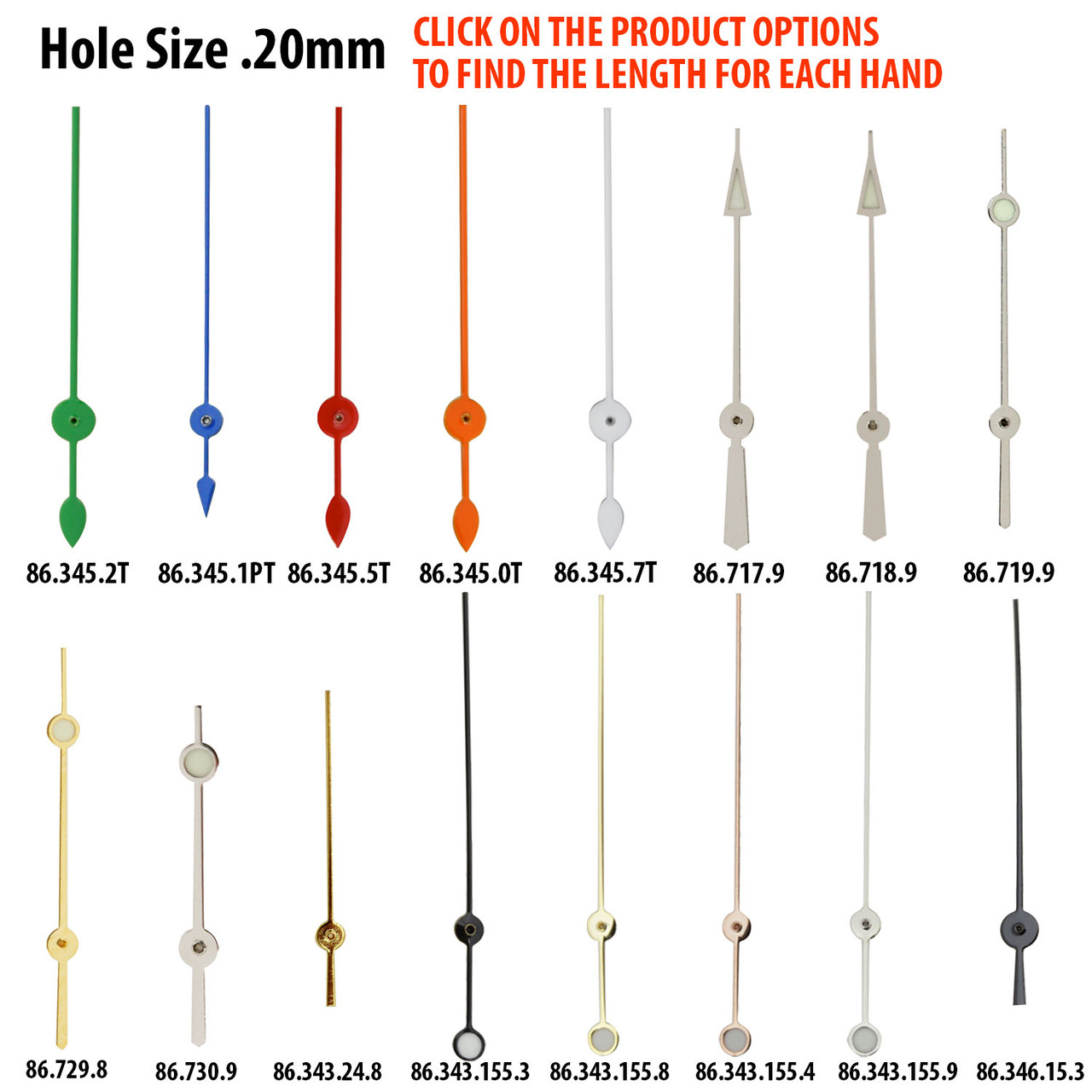 Replacement Watch Hands | Quartz Watch Hands | Esslinger.com