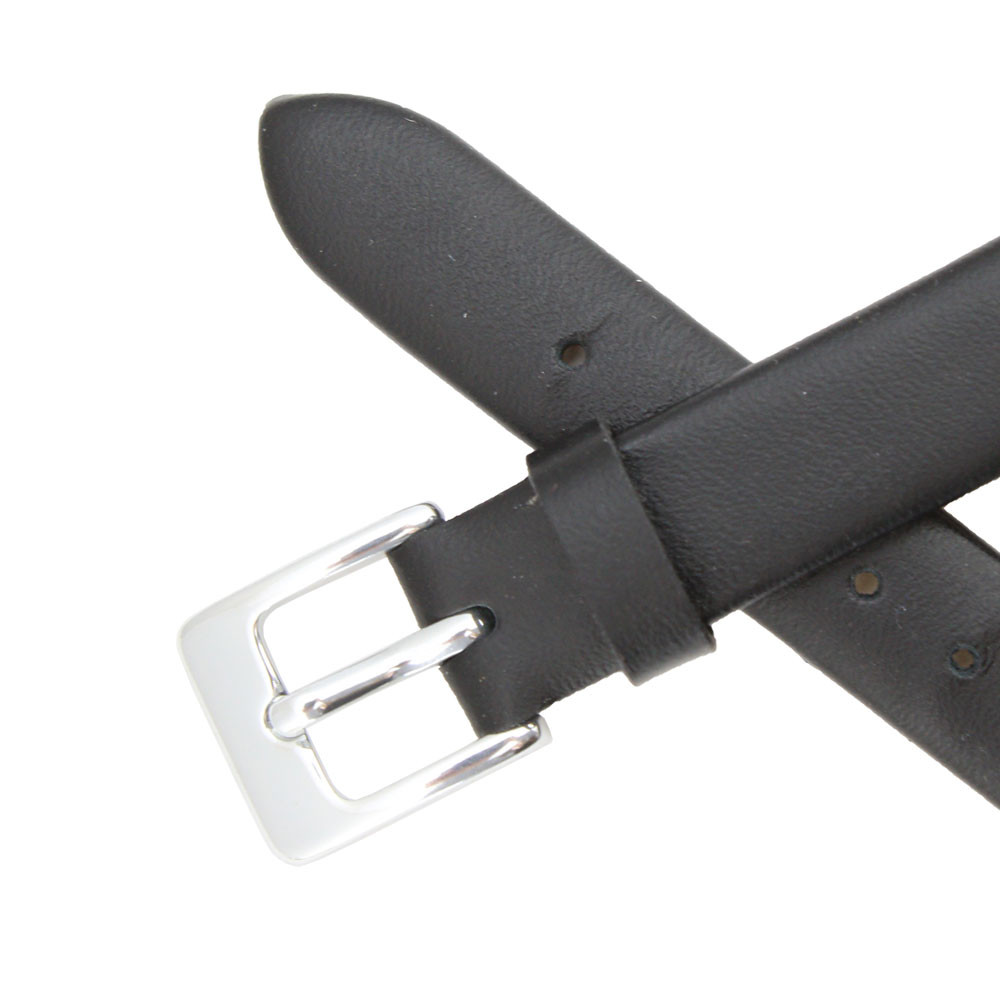 10mm Smooth Calf Style Black Leather Watch Band 6 7/8 Inch Length