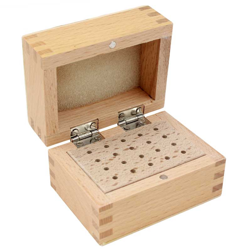Bur and Mandrel Wood Storage Box With Cover