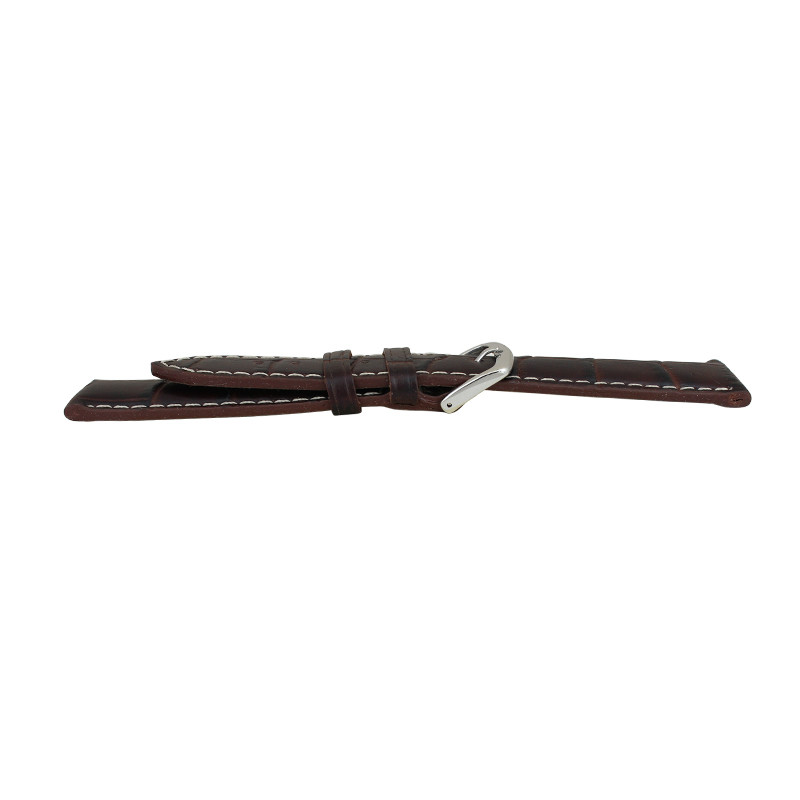 Hadley Roma Alligator Grain Italian Leather Watch Band 19mm Brown