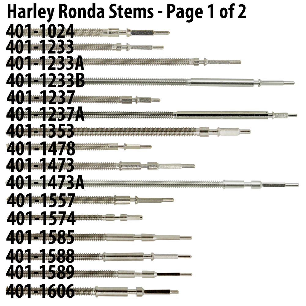 Genuine Harley Ronda Replacement Watch Stems for Watchmakers