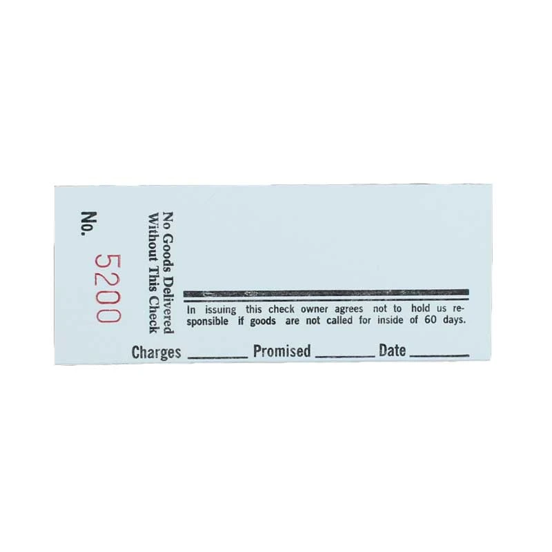 Printed Job Repair Tags with Claim Check Receipt 2-part 2-7/8" x 2-3/8 ...