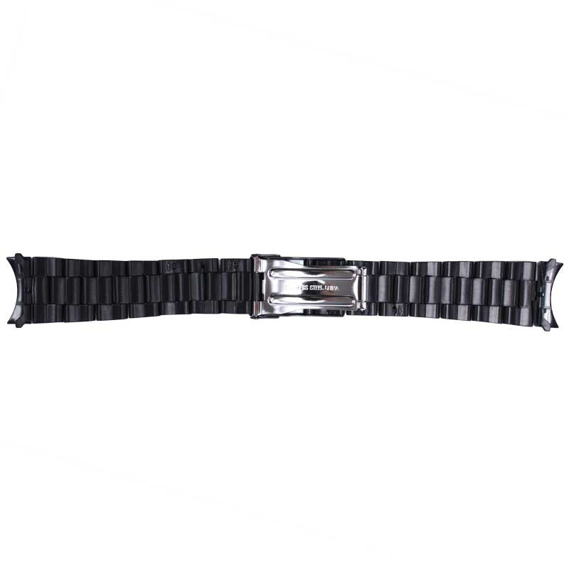 Hadley Roma Metal Watch Band Black Plated Finish 22mm Curved or ...