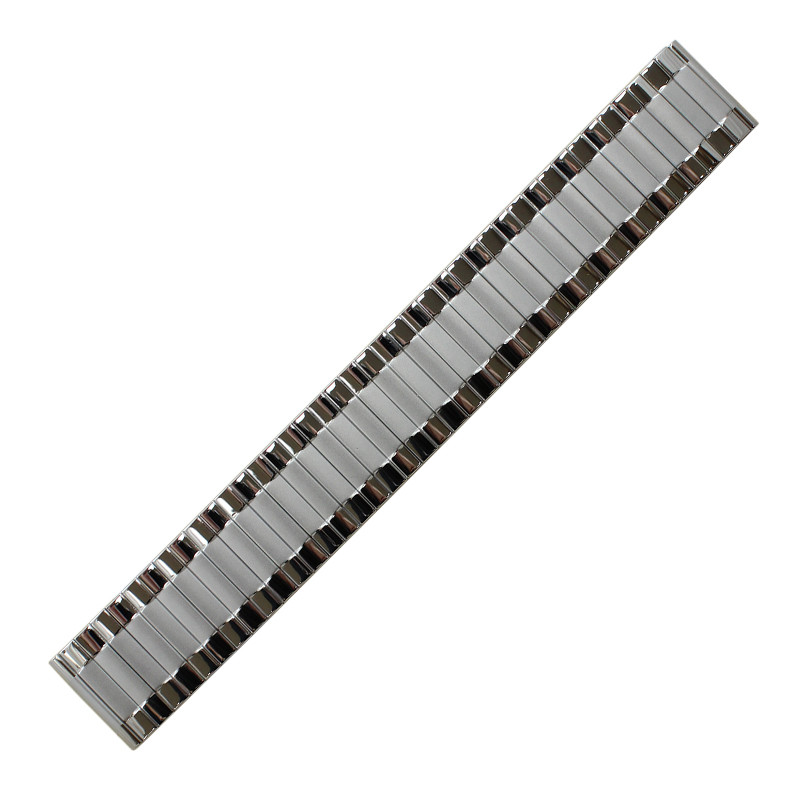 Silver Gold Tone Metal Expansion Style Watch Band 22 MM Stainless Steel