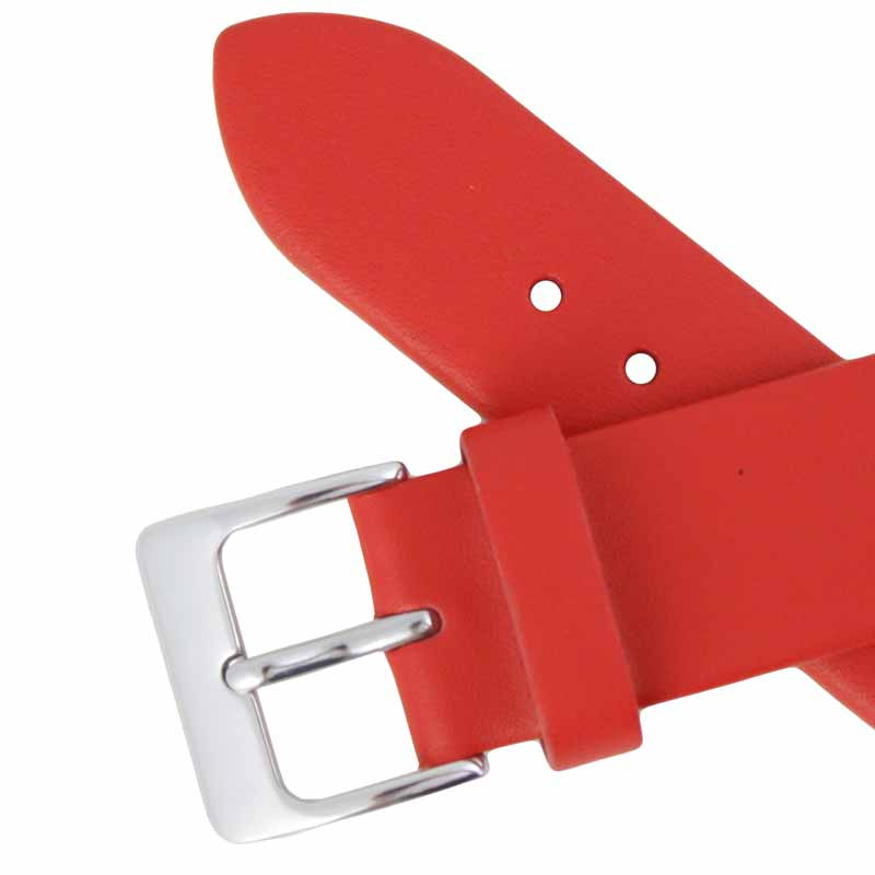 16MM Smooth Long Red Calf Leather Replacement Watch Band