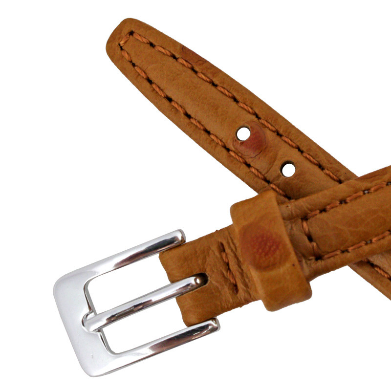 Ostrich Grain 10mm Tan Leather Watch Strap