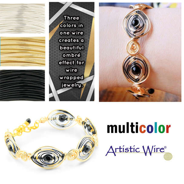 Artistic Wire 18 Gauge Multi Color Craft Wire Silver Gold Black