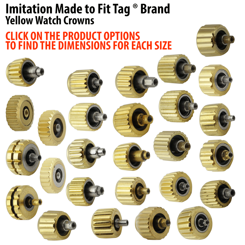 Imitation Made to Fit Tag ® Brand Yellow Watch Crowns