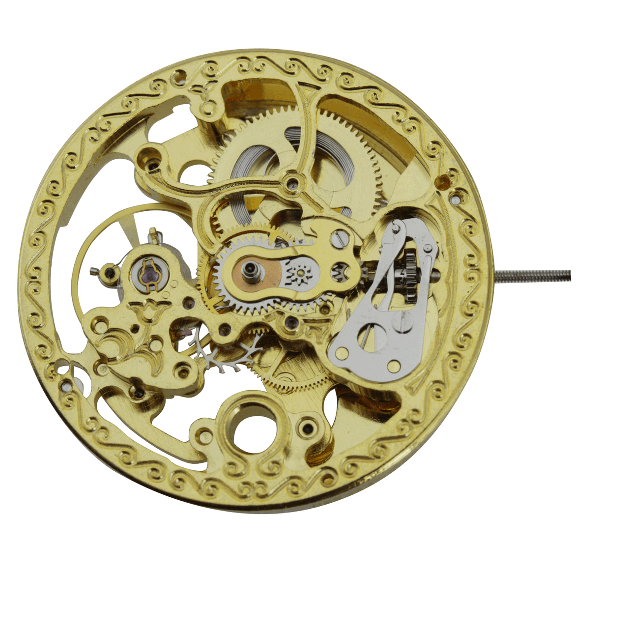 Chinese 3 Hand Automatic Skeleton Watch Movement G3212 Gold Plate ...